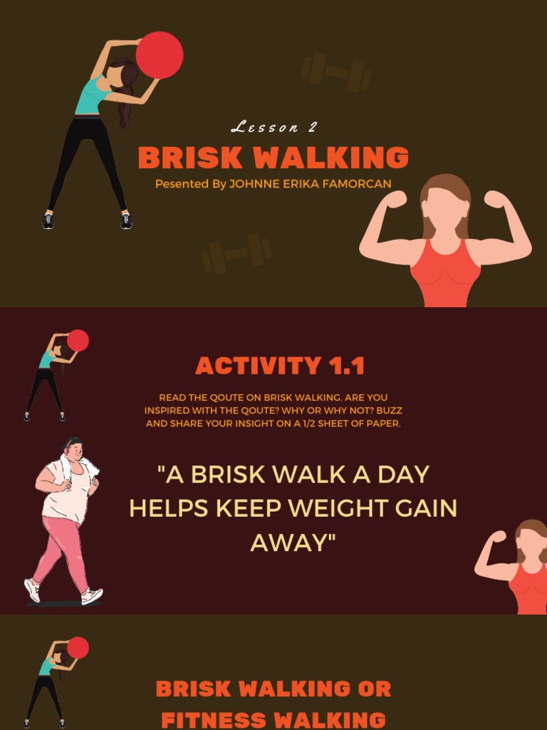 Lesson 2 Brisk Walking | PDF | Running | Foot