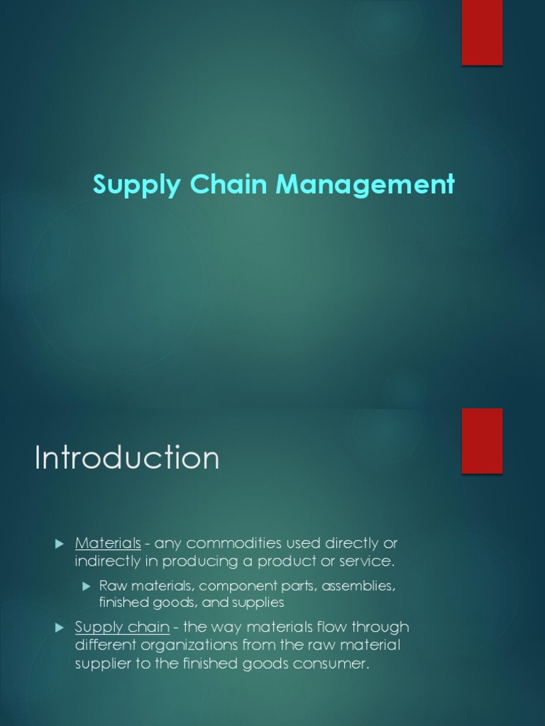Supply Chain Management | PDF | Supply Chain | Warehouse