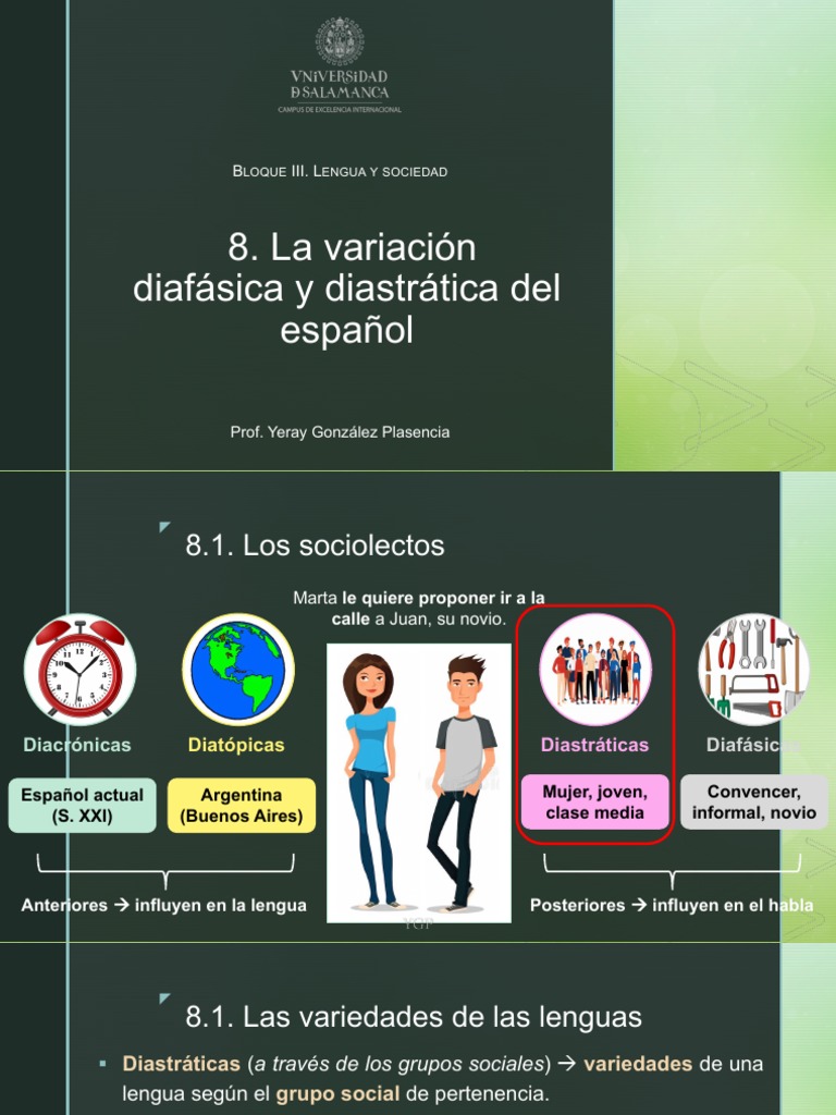 Variación Diafásica y Diastrática en Español | PDF | Lengua española ...