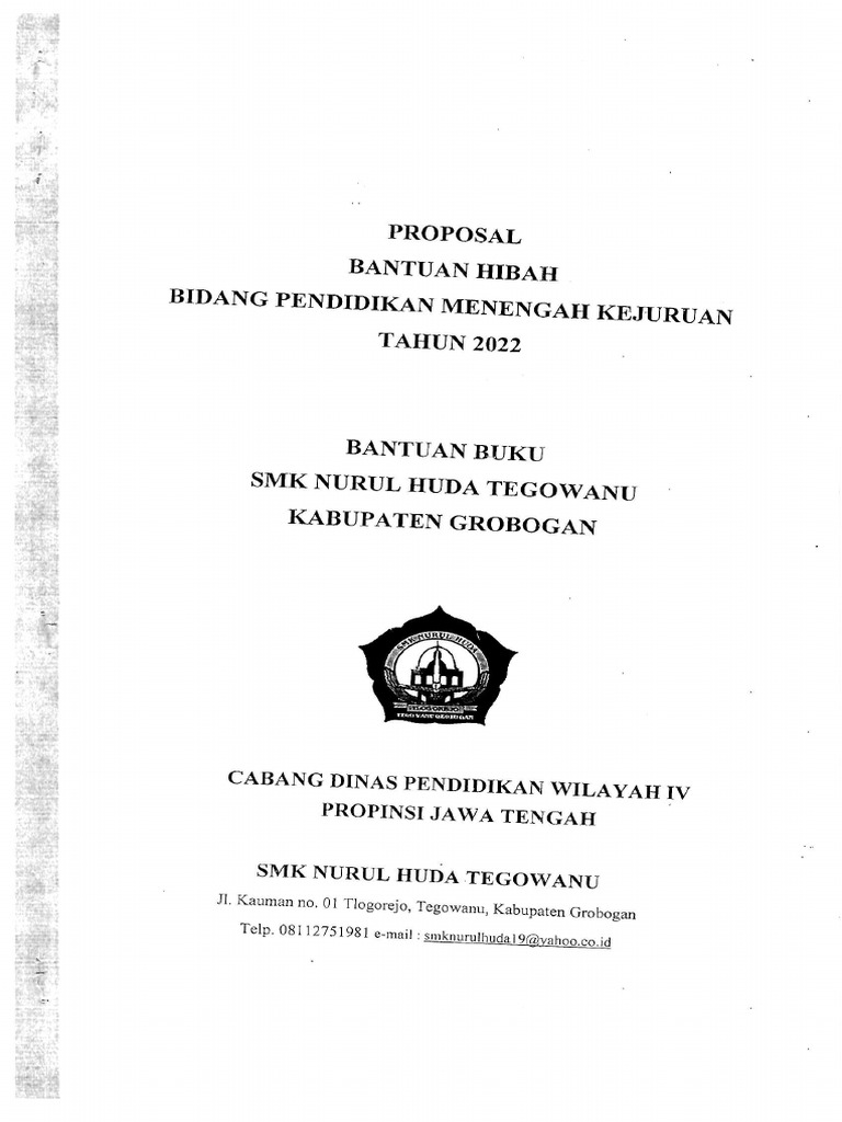 Contoh Proposal Bantuan Hibah Buku | PDF
