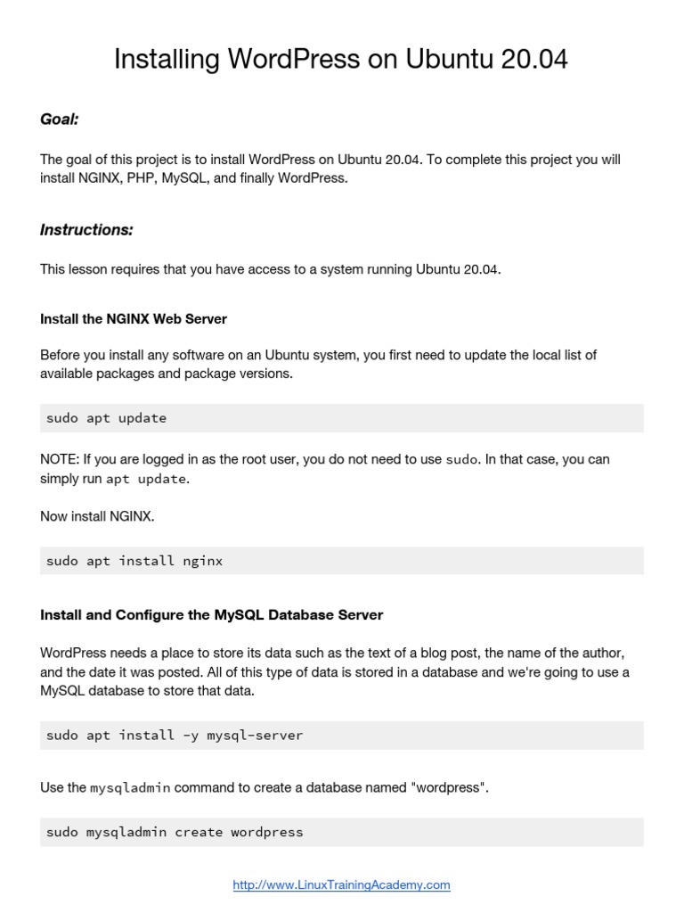002 Installing-Wordpress-On-Ubuntu | PDF | Word Press | My Sql