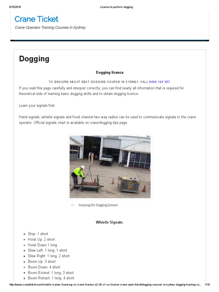 Licence To Perform Dogging Lifting Manual | PDF | Crane (Machine) | Rope
