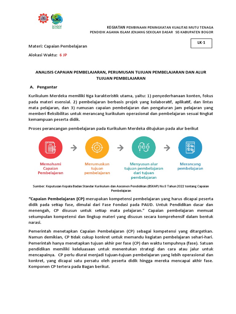 LK - 1 Analisis CP Perumusan TP Dan Penyusunan ATP | PDF