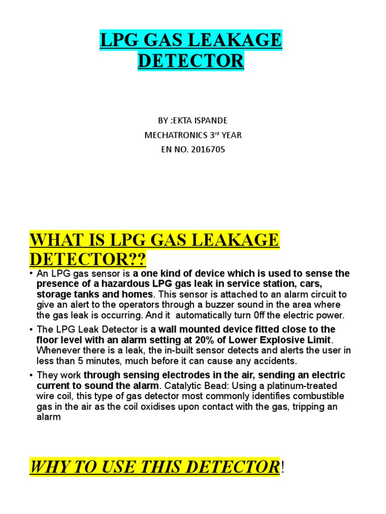 LPG GAS LEAKAGE DETECTOR Final | PDF | Sensor | Electrical Engineering
