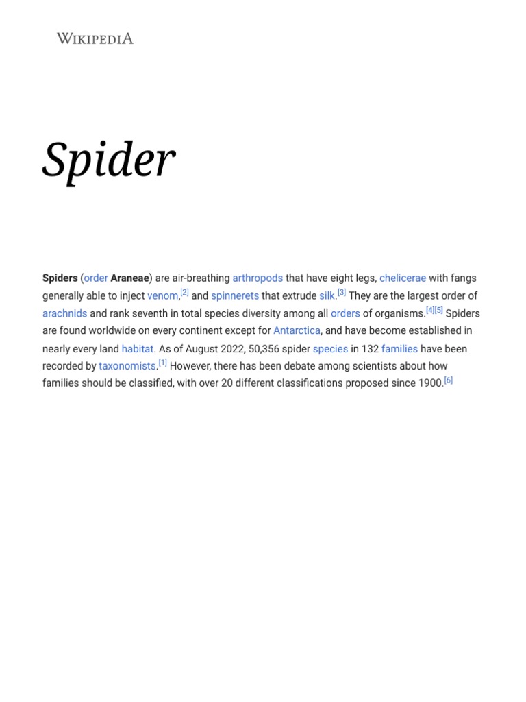 Spider | PDF | Spider | Arachnids
