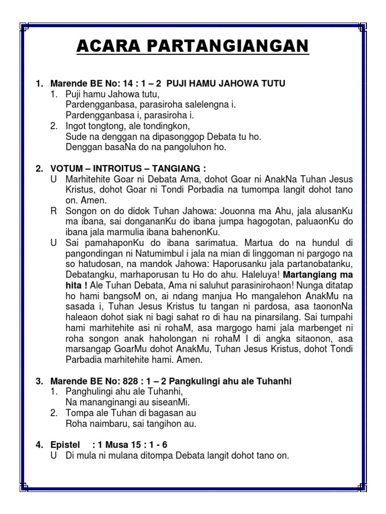 Acara Partangiangan Fix | PDF