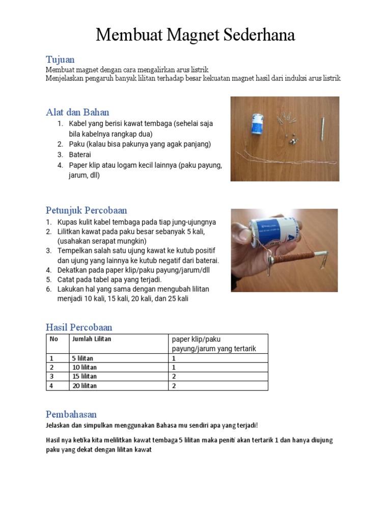LKS Induksi Magnetik Membuat Magnet | PDF