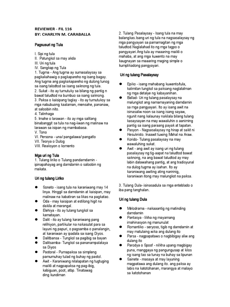 REVIEWER - Fil 116 | PDF