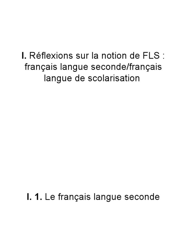 Notion de FLS et son rôle éducatif | PDF | Langue française | Apprentissage