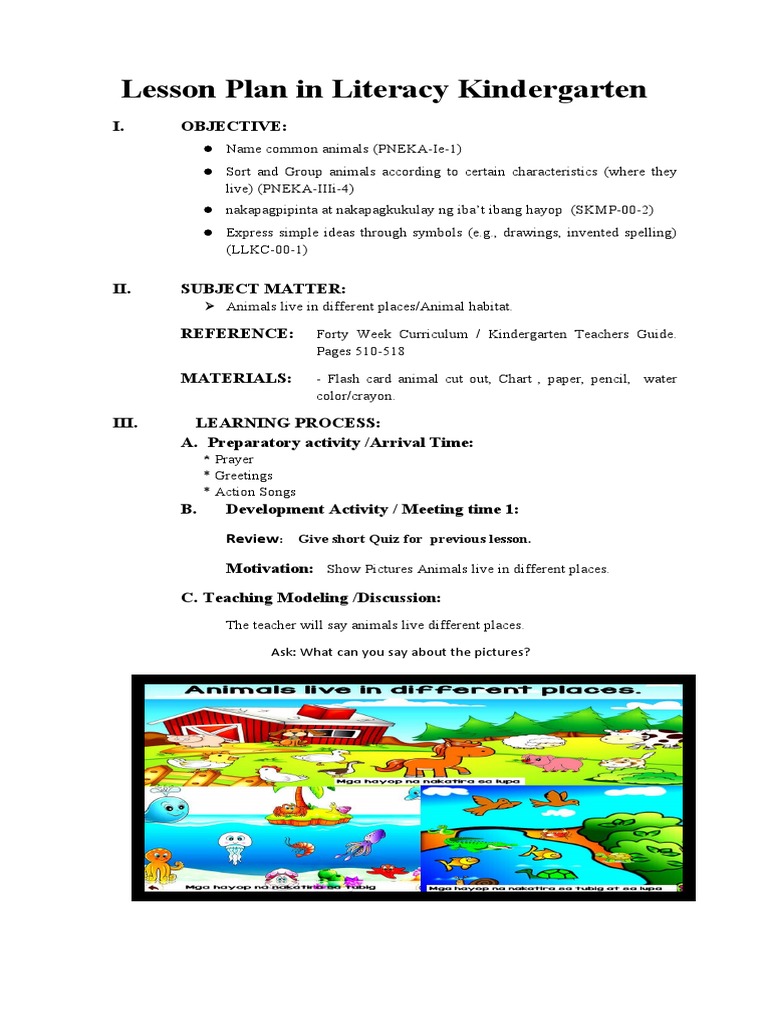 Animal Habitats Lesson Plan for K-Grade | PDF
