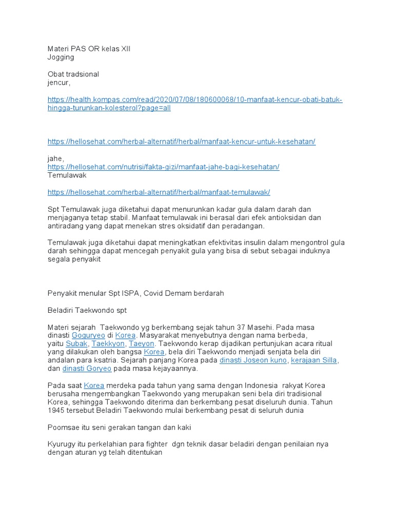 Materi PAS OR Kelas XII | PDF