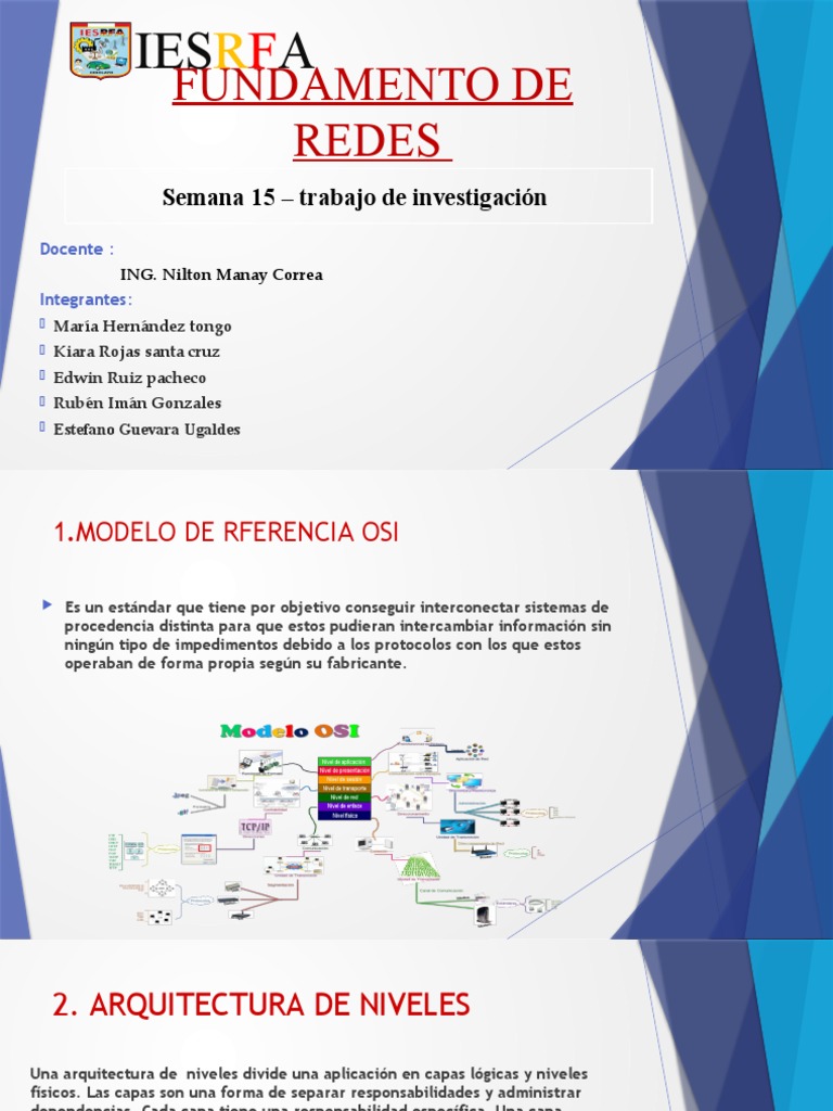 Fundamento de Redes - Trabajo de Esposicion Semana 15 | PDF | Modelo osi | Red de computadoras