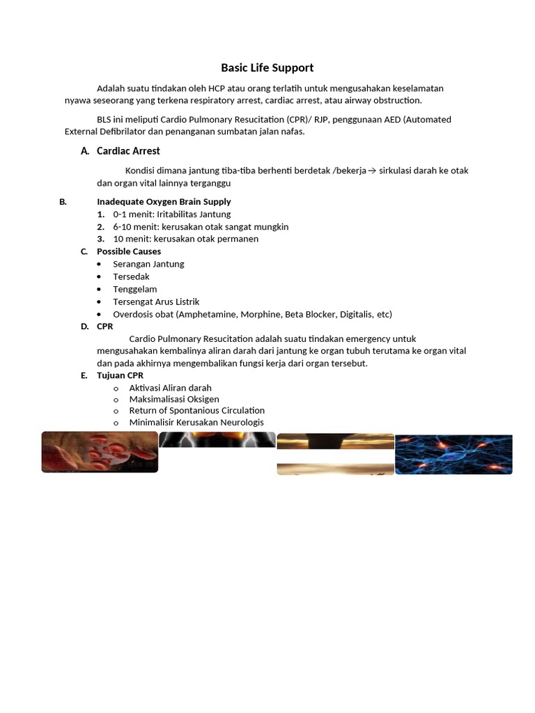 Materi Dan Checklist BLS | PDF | Cardiopulmonary Resuscitation ...