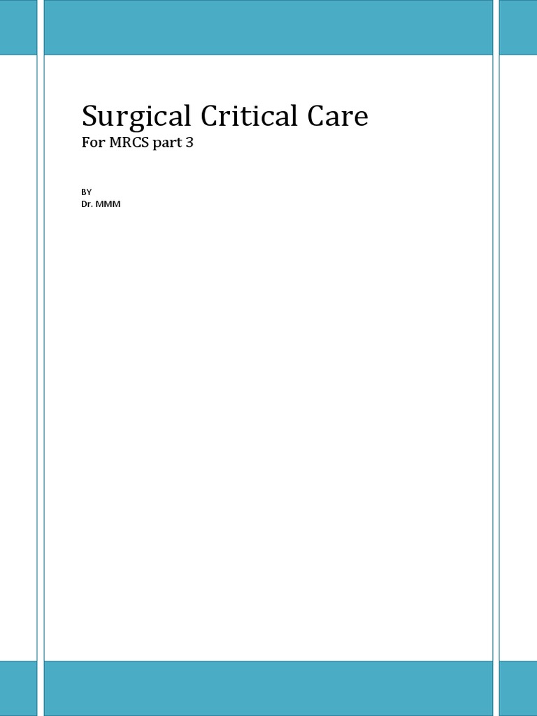 05. Surgical Critical Care for MRCS 3 | PDF