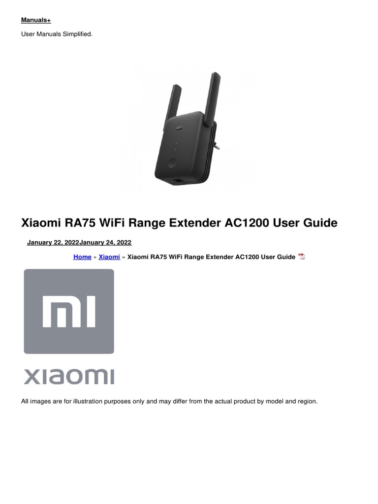 Manual Xiaomi Mi WiFi Range Extender AC1200 | PDF | Radio ...