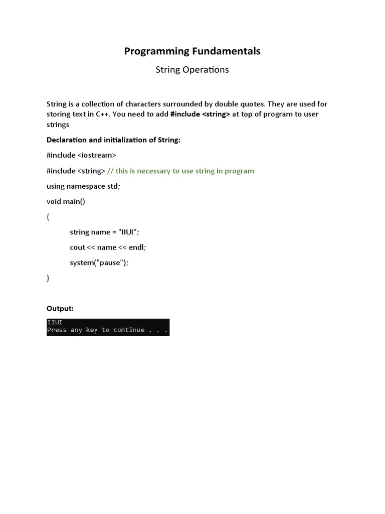 String Data Type And Its Functions Pdf String Computer Science Computer Engineering 6590