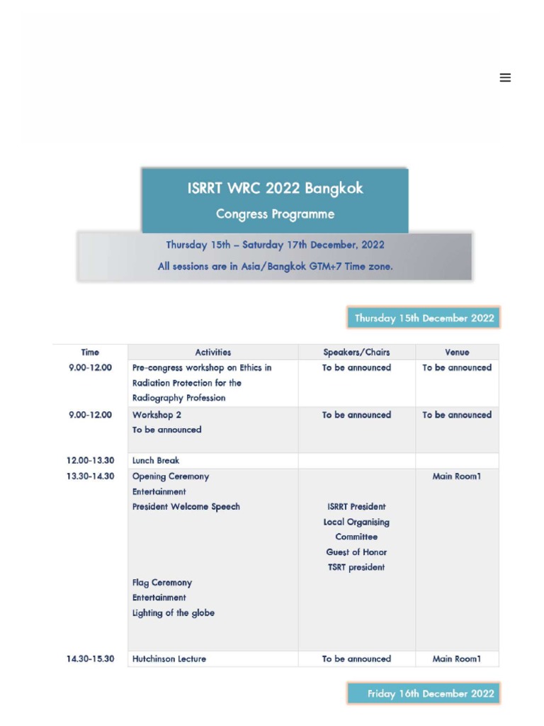Program ISRRT | PDF