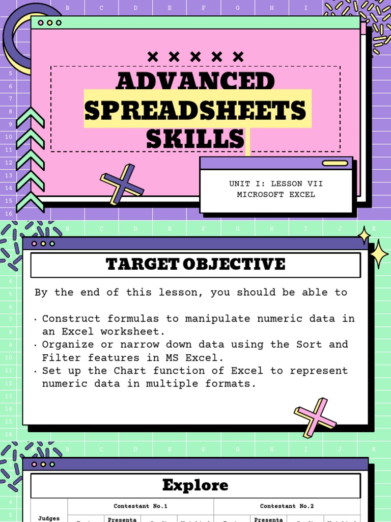 Advanced Excel Skills Overview | PDF | Microsoft Excel | Spreadsheet
