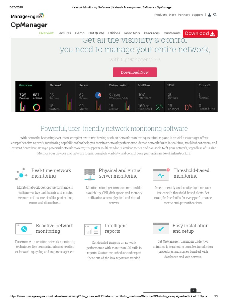 Network Monitoring Software - Network Management Software - OpManager | PDF | Computer Network ...