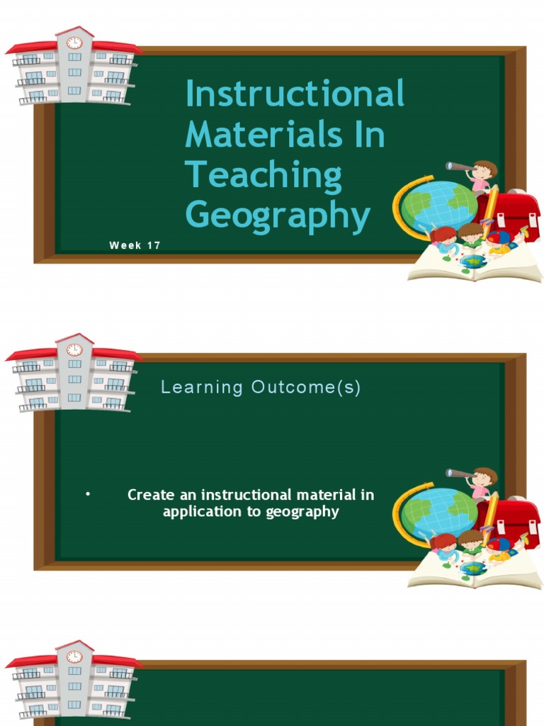 Instructional Materials in Teaching Geography | PDF | Teaching Method | Learning