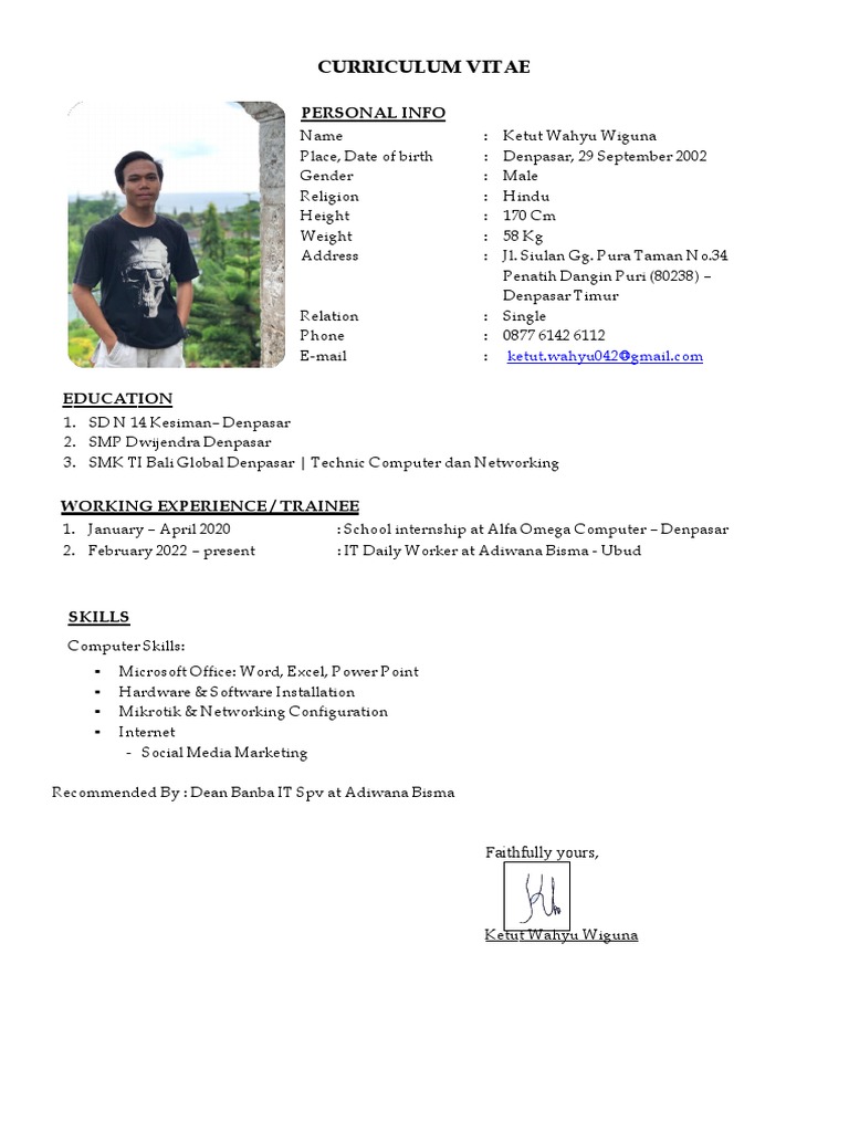 CV - Kt. Wahyu Wiguna (IT) | PDF