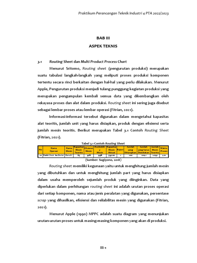 Panduan Routing Sheet dan MPPC Teknik Industri | PDF