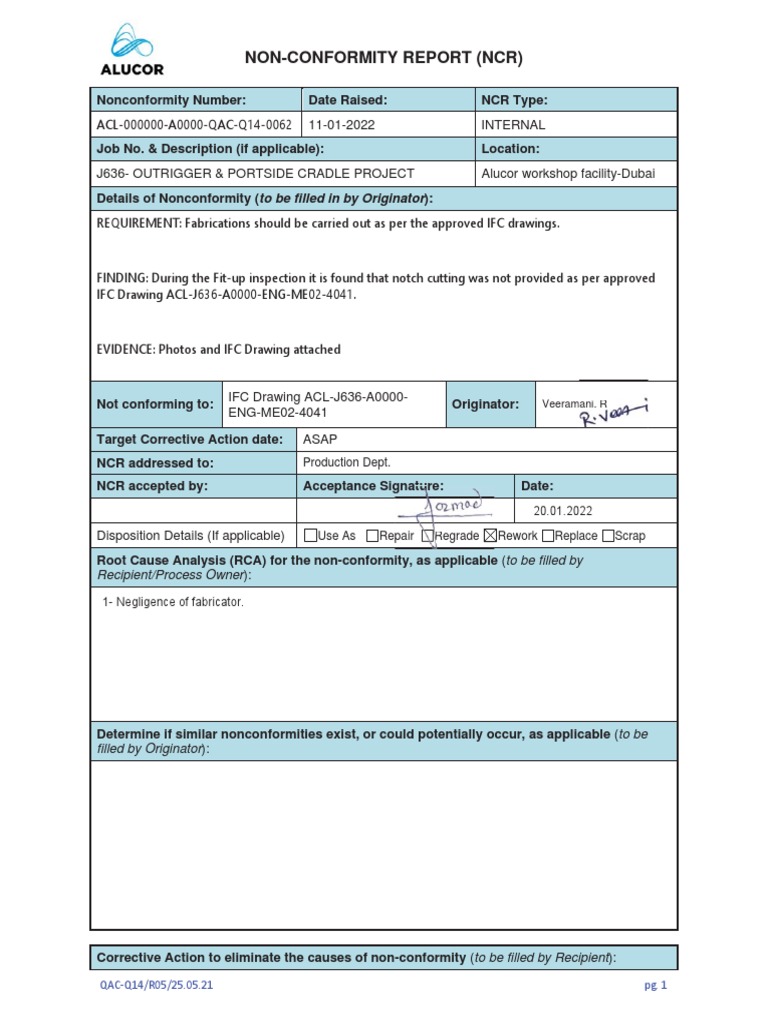 ACL 000000 A0000 QAC Q14 0062 Signed..... | PDF | Business | Evaluation
