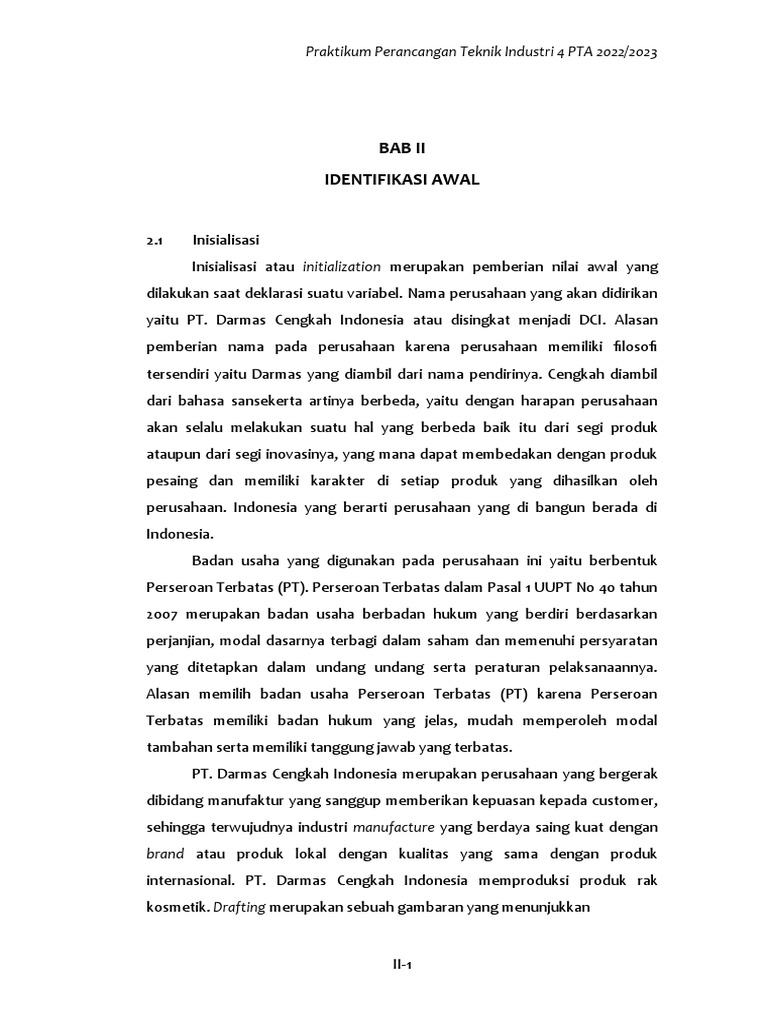 BAB II IDENTIFIKASI MASALAH Acc | PDF