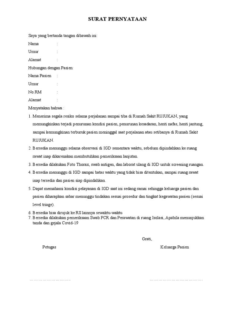 Surat Pernyataan Rujuk | PDF