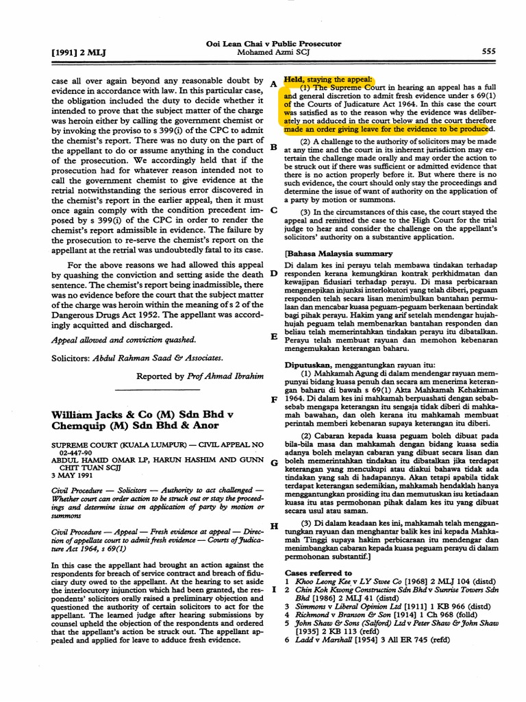 (HL) WILLIAM JACKS & CO (M) SDN BHD V CHEMQUIP (M) SDN BHD & ANOR - Favour | PDF