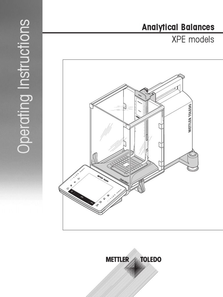 Operating Instruction Manual Balance METTLER TOLEDO XPE | PDF | Weight ...