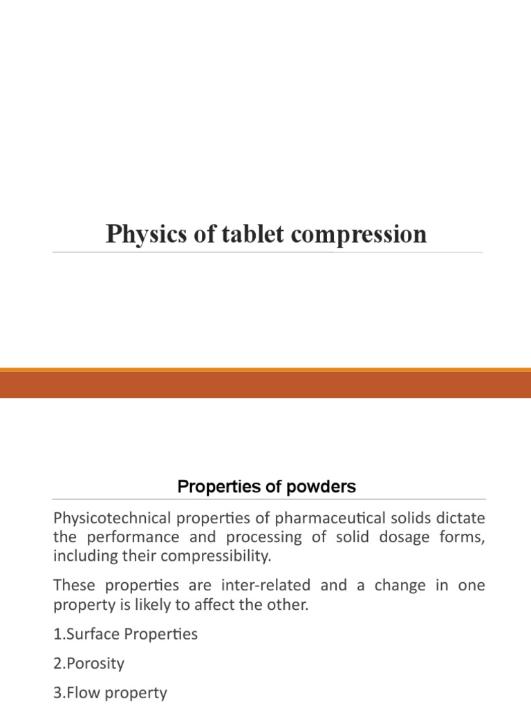 Physics of Tablet Compression | PDF | Deformation (Engineering ...