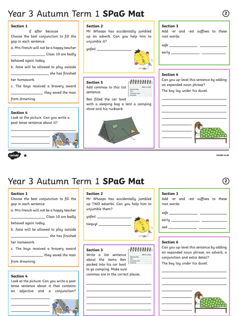 t2 e 2316 Year 3 Autumn Term 1 Spag Activity Mats 2 | PDF