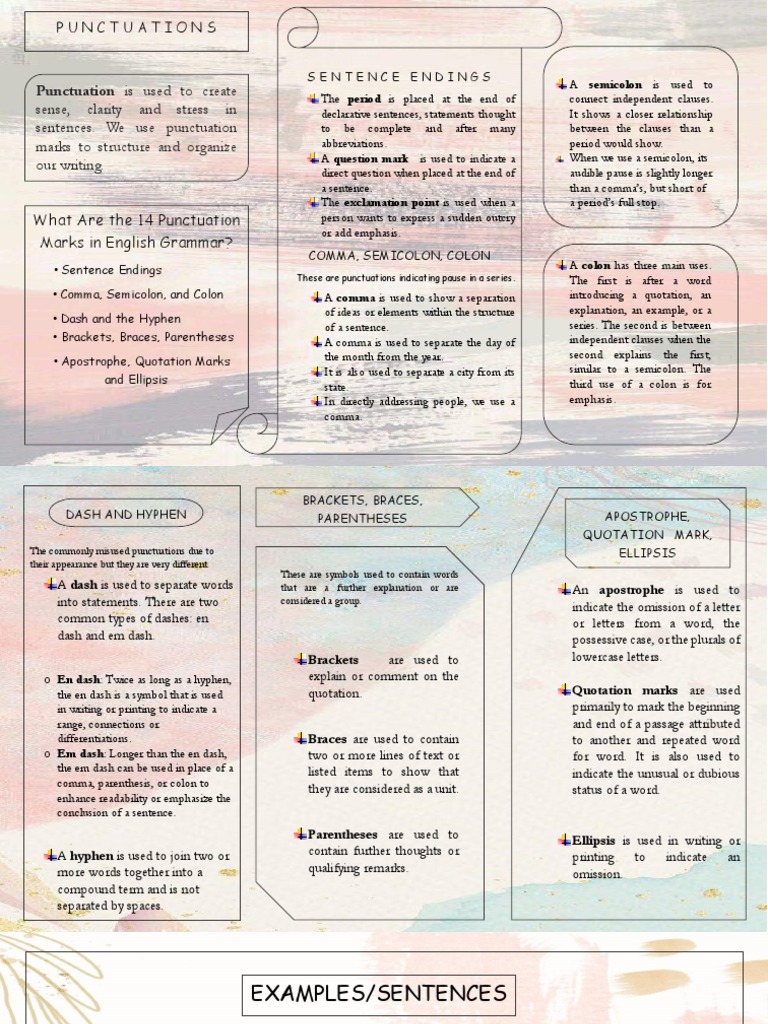 Handouts in Punctuations | PDF | Punctuation | Bracket