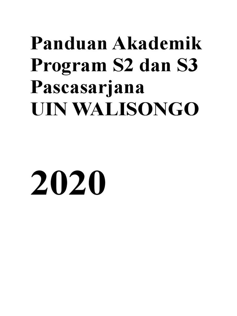 Panduan S2/S3 UIN Walisongo 2020 | PDF