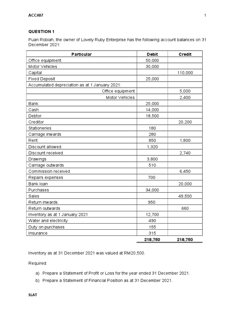 Additional Tutorial Basic Sopl And Sofp Mid Term Break Homeworks Pdf Debits And Credits