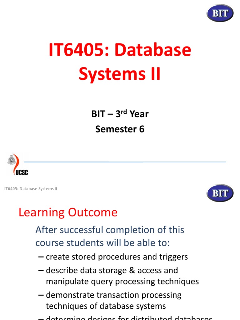 Database Systems - BIT University of Colombo | Download Free PDF ...