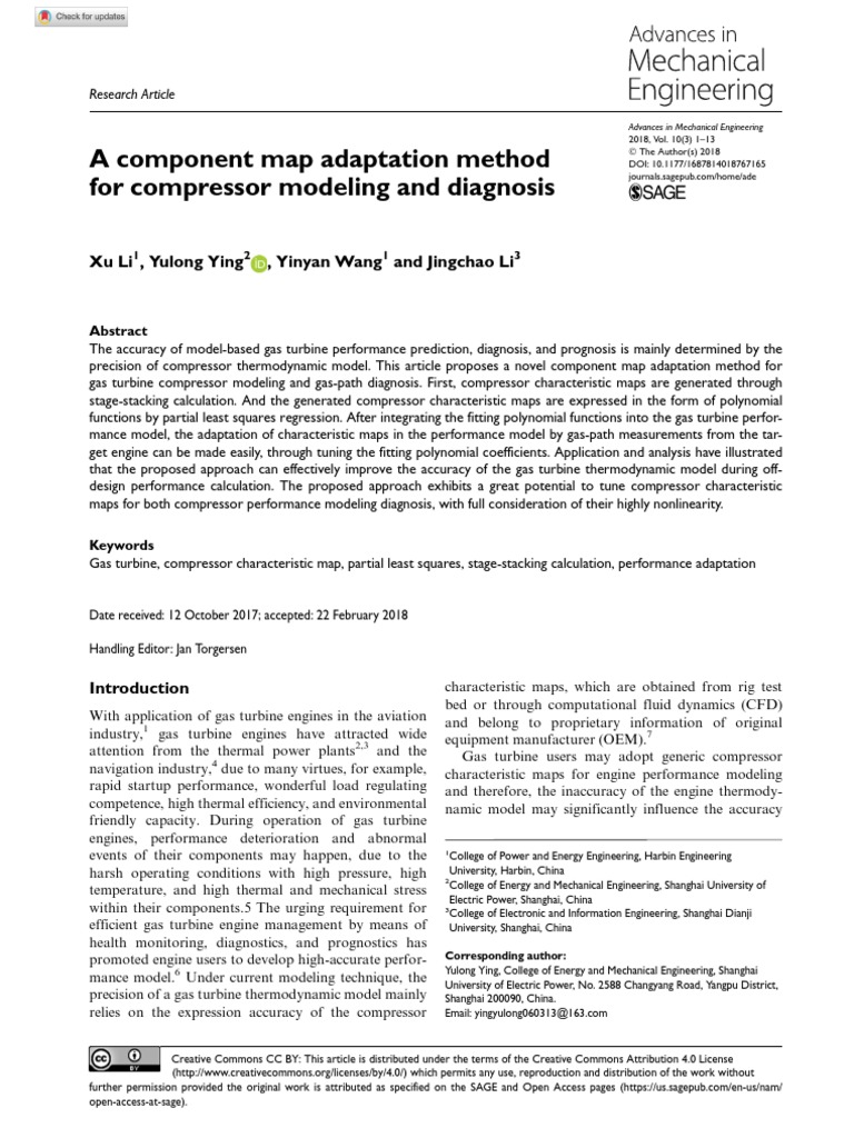 A Component Map Adaptation Method For Compressor Modeling and Diagnosis ...