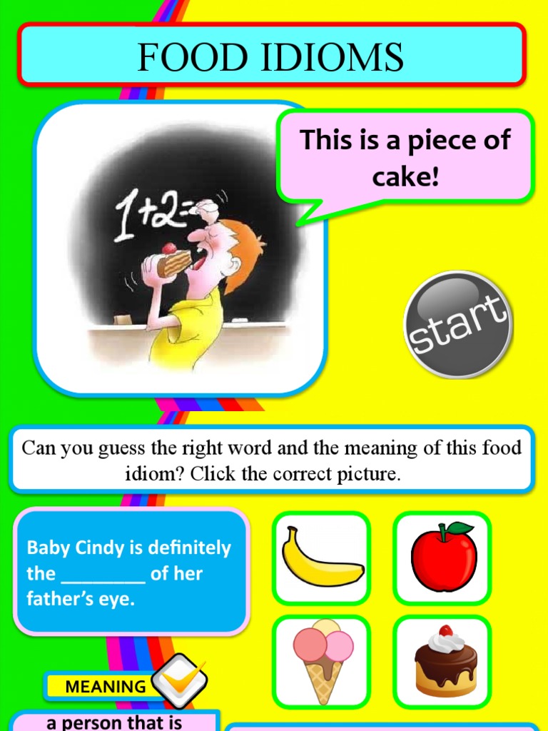 Food Idioms CLT Communicative Language Teaching Resources Fun - 105569 ...