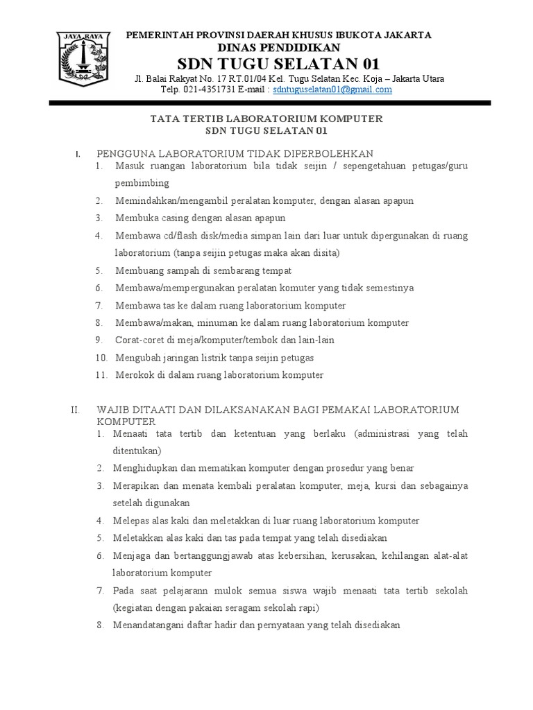 Tata Tertib Lab | PDF | Griya & Taman