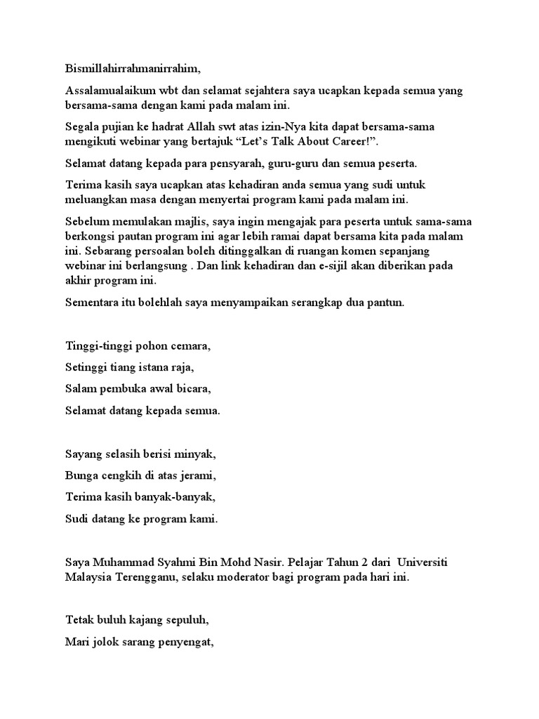 Skrip Moderator | PDF