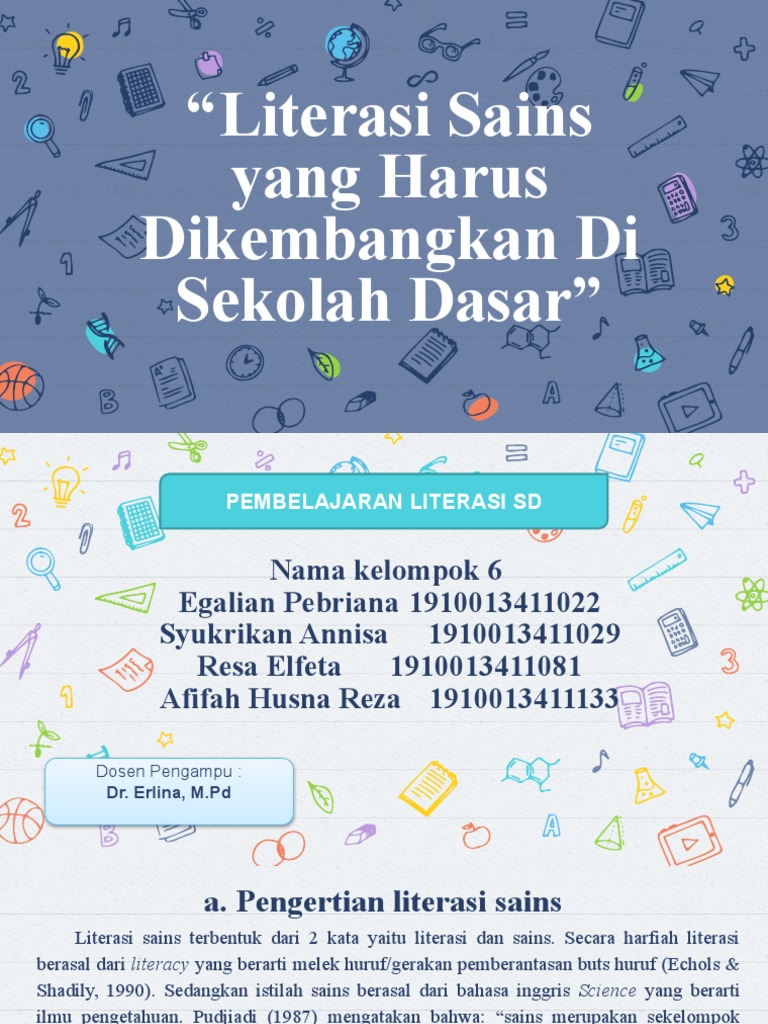 Literasi Sains di SD: Prinsip dan Model | PDF