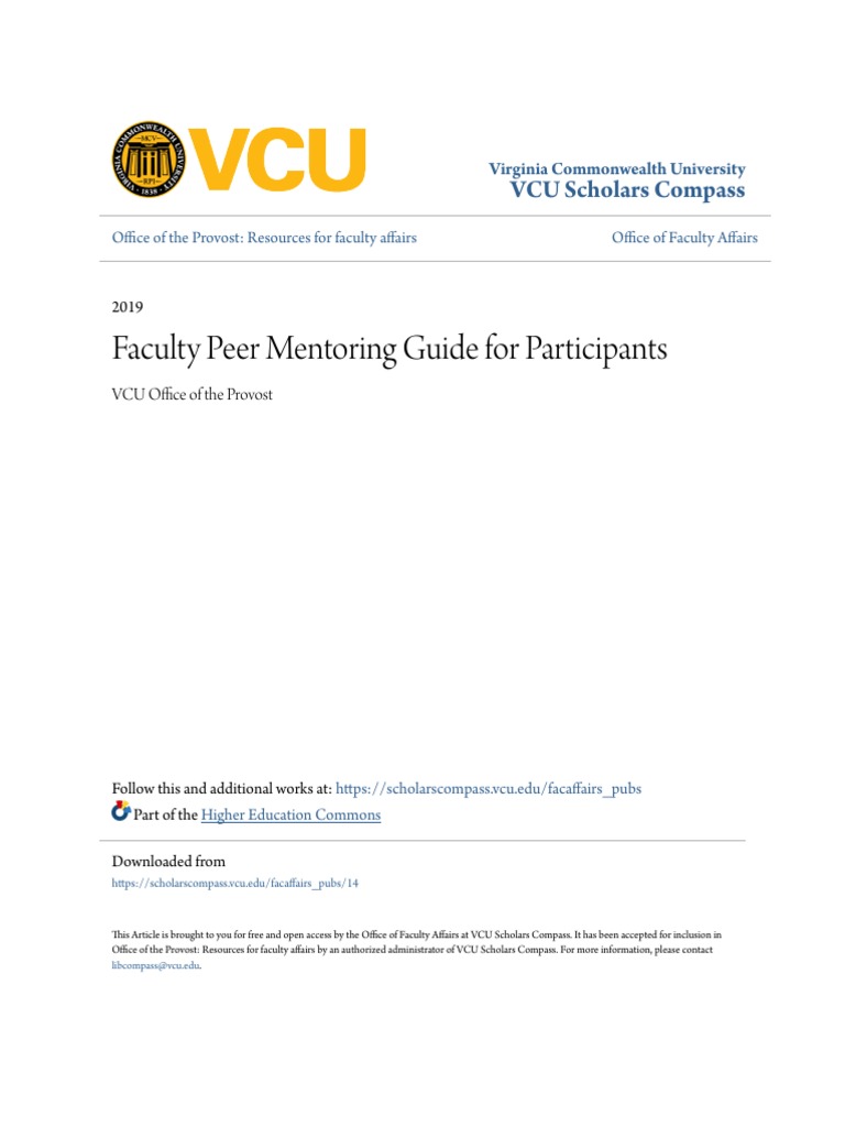 Faculty Peer Mentoring Guide For Participants | PDF | Mentorship | Teaching Method