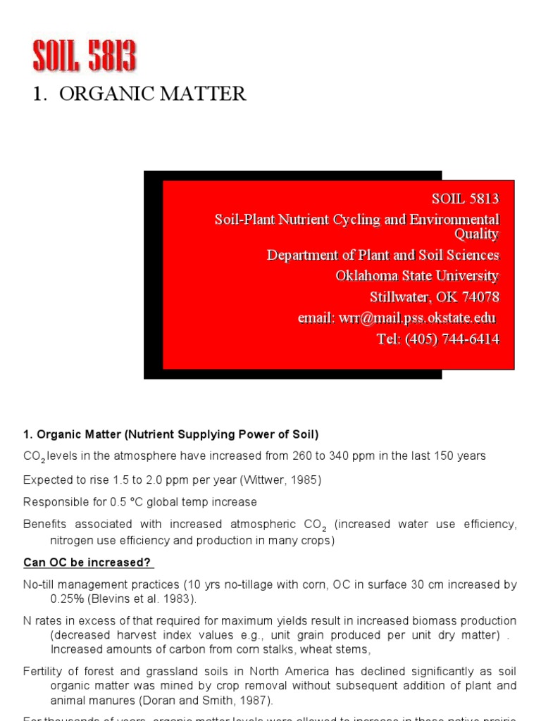 Organic Matter | PDF | Soil | Decomposition