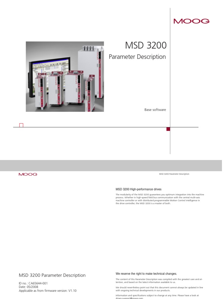 Moog ServoDrives MSD - Parameter Manual en | PDF | Electric Motor | Inductance