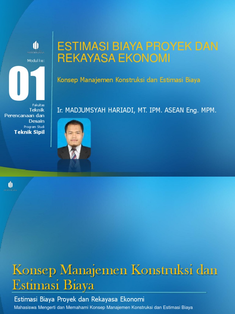 Modul 01. Estimasi Biaya Proyek Dan Rekayasa Ekonomi | PDF