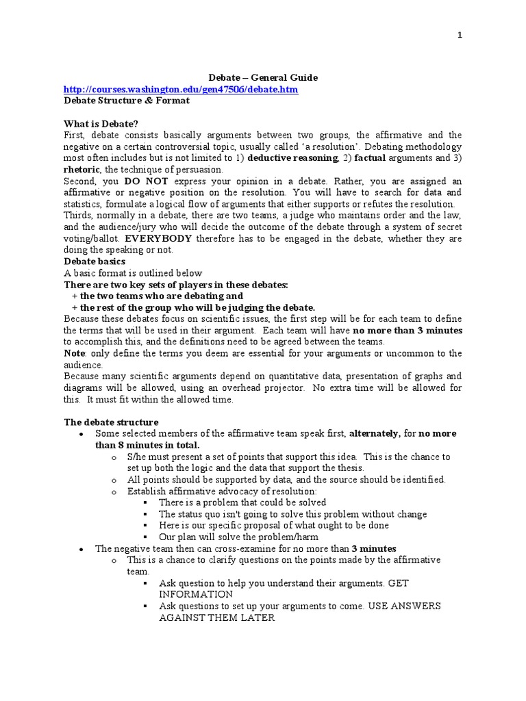 Debate Guide: Everything You Need to Know | PDF | Cognition | Cognitive Science