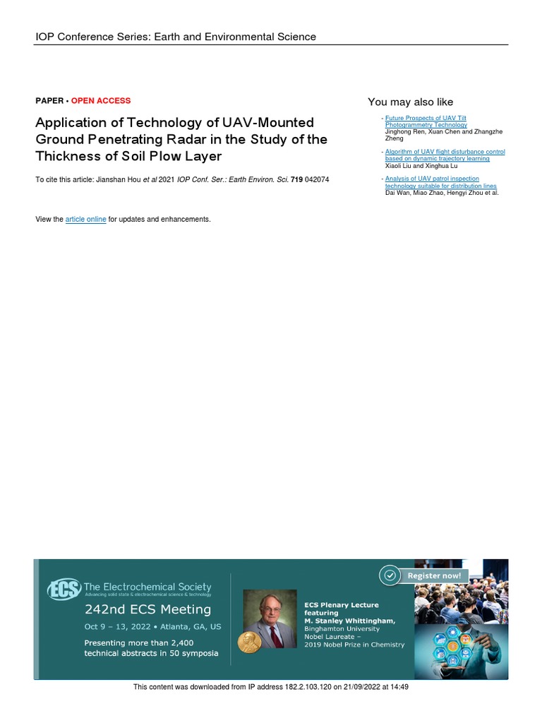 Hou 2021 IOP Conf. Ser. - Earth Environ. Sci. 719 042074 | PDF | Radar | Antenna (Radio)