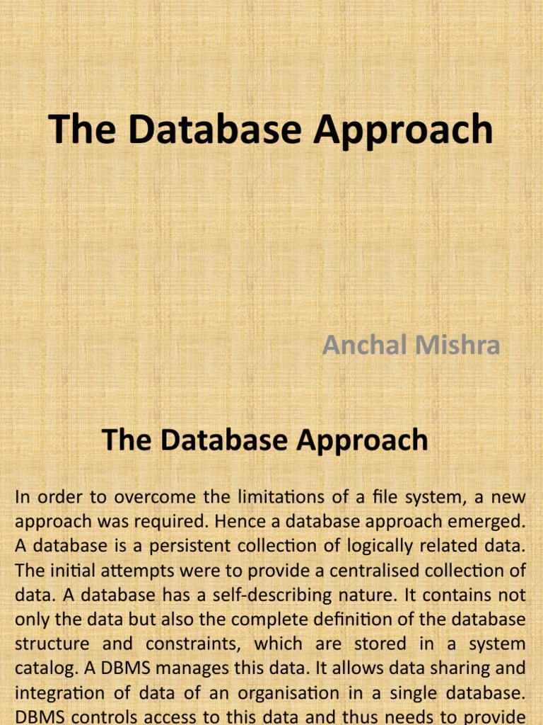 The Database Approach | PDF | Databases | Information Science