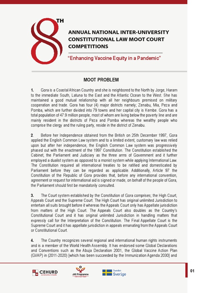 2021 Moot Problem 1 | PDF | Vaccines | Appeal